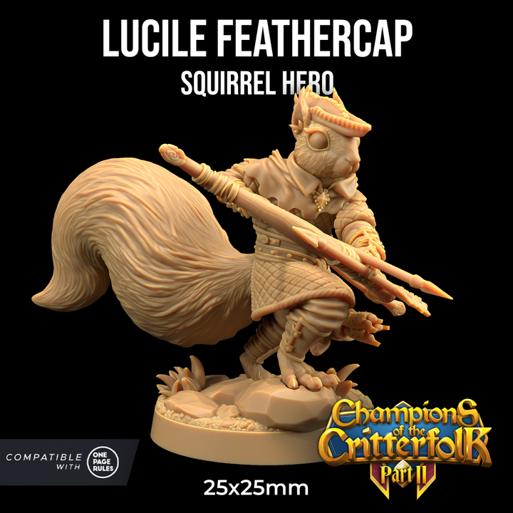 3D Printable Lucile Feathercap | PRESUPPORTED | Champions of The Critterfolk Pt. II by The ...